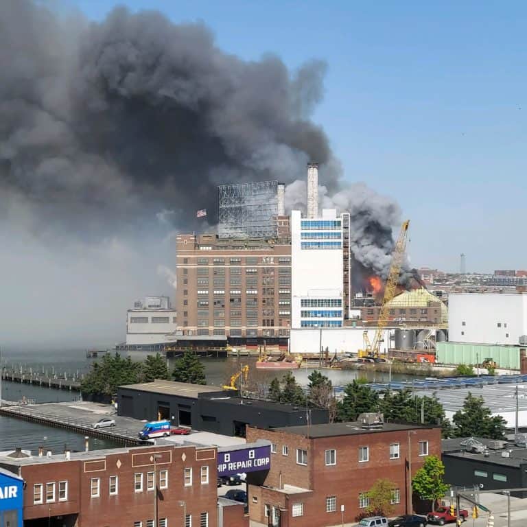 3-Alarm Fire Destroys Domino Sugar Silo | Chesapeake Bay Magazine