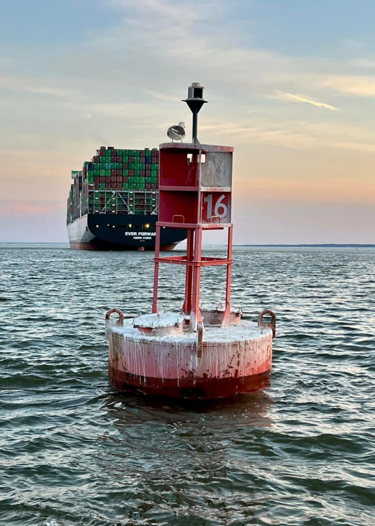 Container Ship Still Aground Outside Patapsco River | Chesapeake Bay ...