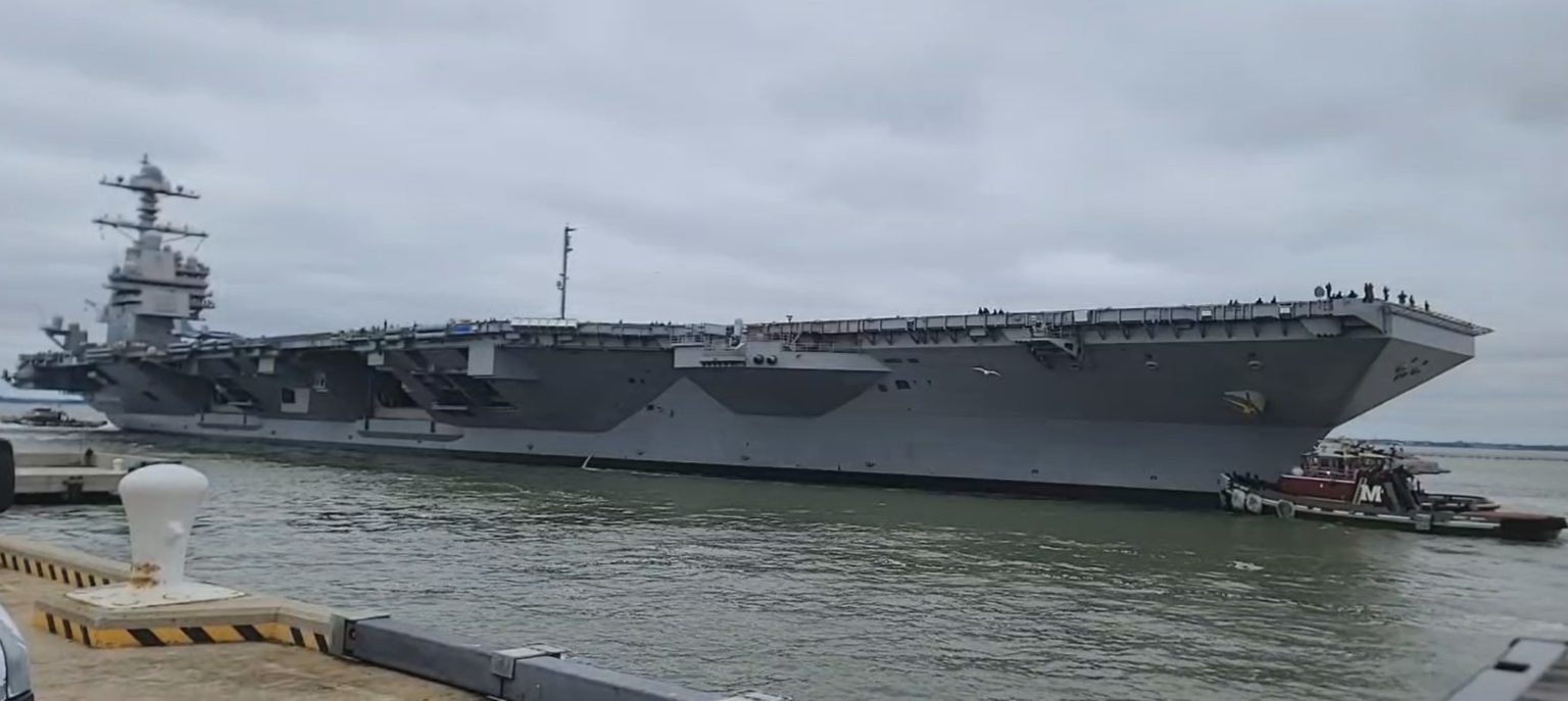 Navy's New $13 Billion Aircraft Carrier Deploys from Norfolk ...