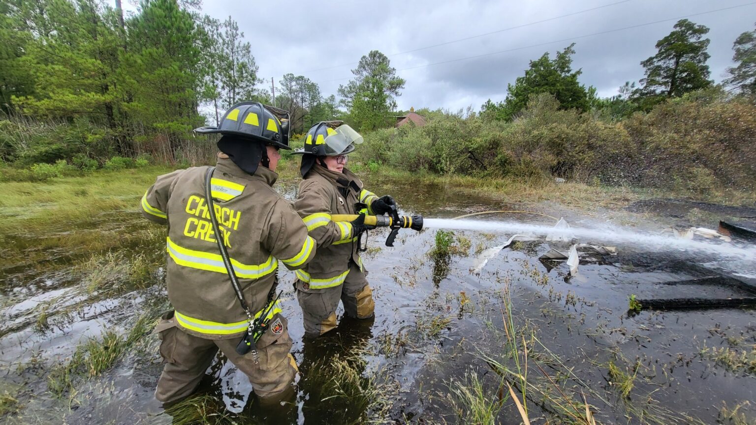 Taylors Island Firefighters Battle Fire in Knee-Deep Floodwaters ...